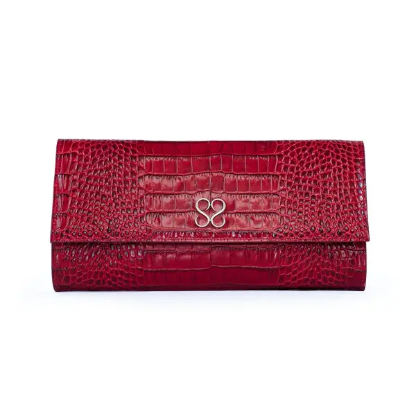 STESSA BY SARAH The Valentina Croc Clutch - Red