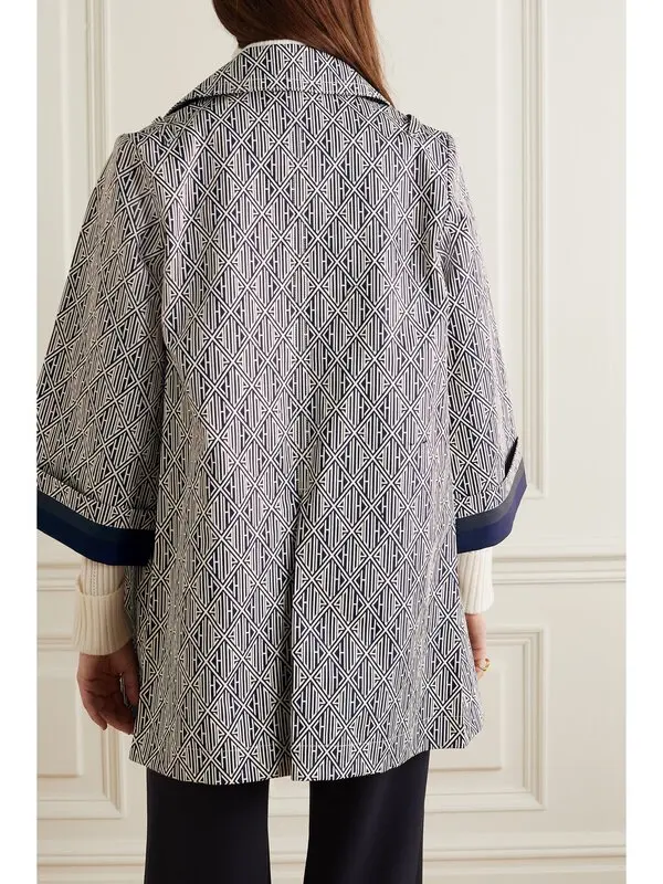 Chloé Double-breasted Monogram Printed Cotton-gabardine Coat