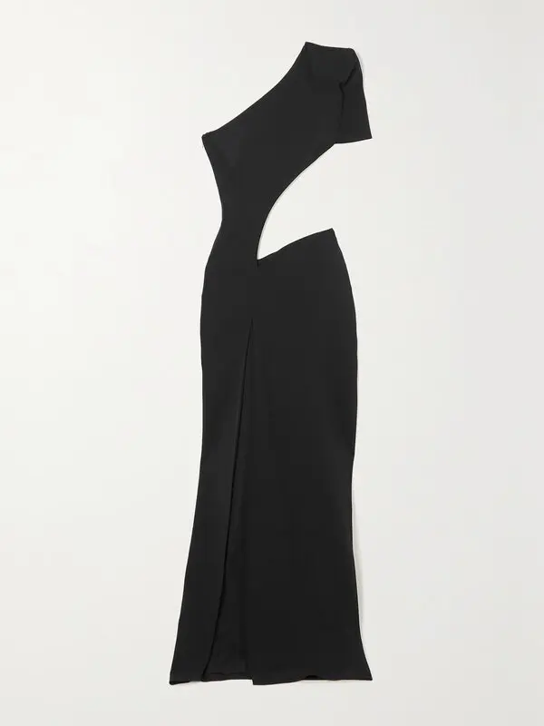 MONOT One-shoulder Cutout Crepe Gown