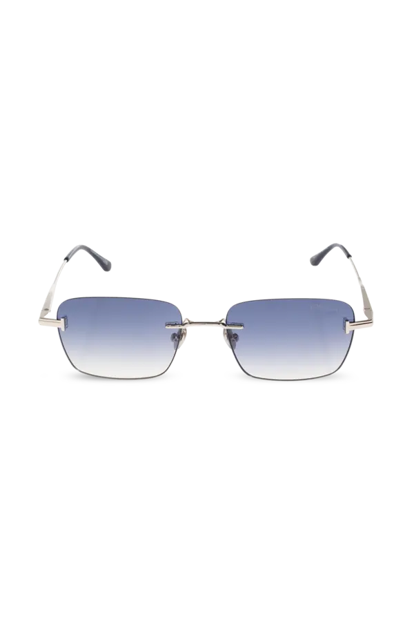 TOM FORD Rectangle Rimless Sunglasses - Silver