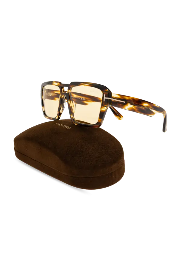 TOM FORD Rectangular Tortoiseshell Sunglasses