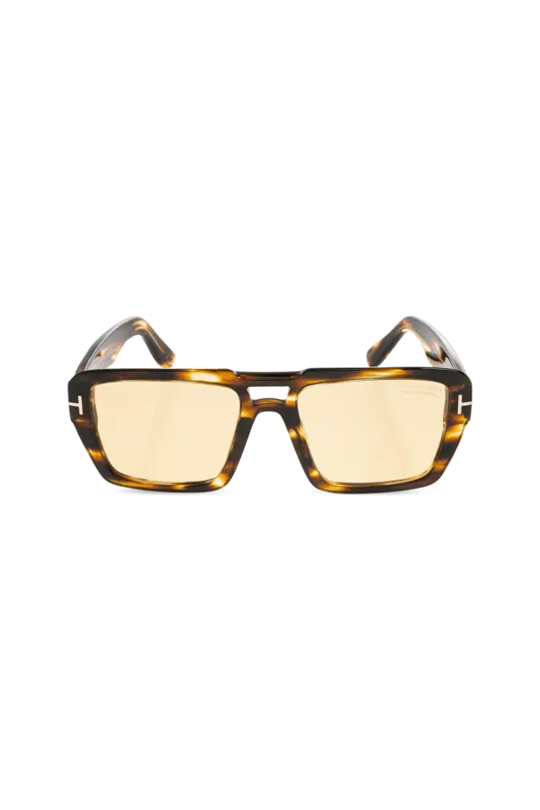TOM FORD Rectangular Tortoiseshell Sunglasses - Brown