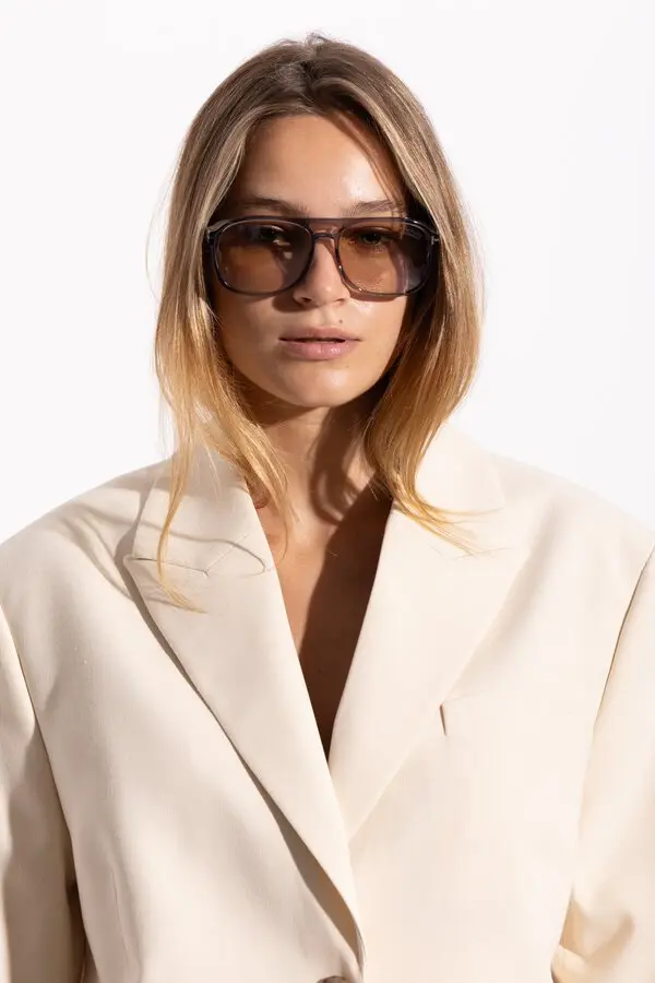TOM FORD Rosco Rectangular Acetate Sunglasses