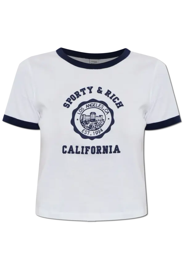 SPORTY & RICH T-shirt From The "marine" Collection - White