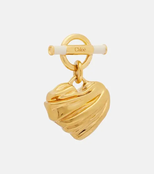Chloé Heart Drop Earrings - Gold