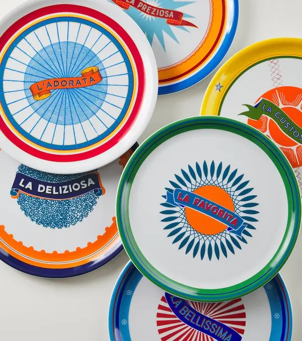 BITOSSI Bel Paese Set Of 6 Porcelain Plates