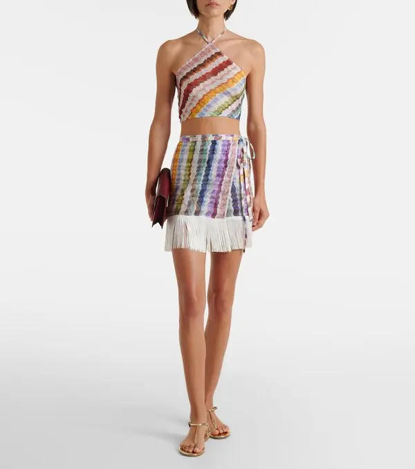 Missoni Zigzag Fringed Wrap Skirt