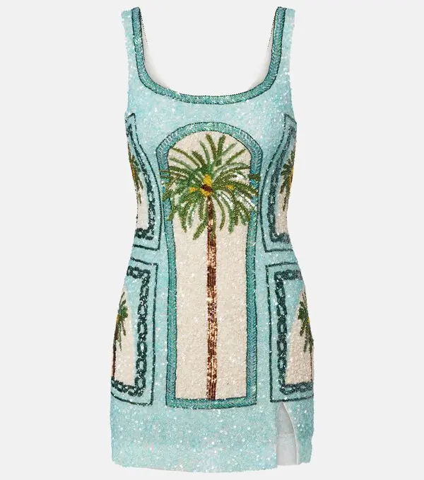 LA FUORI Embellished Minidress - Blue