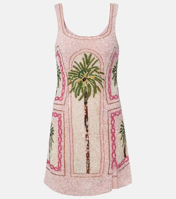 LA FUORI Embellished Minidress - Pink
