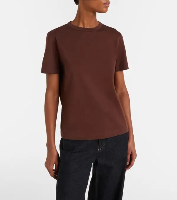 Brunello Cucinelli Monili Cotton Jersey T-shirt - Brown