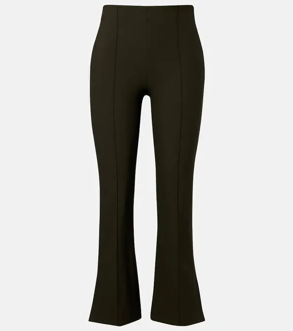 Vince Cropped Flared Pants In Dk Thyme - Green