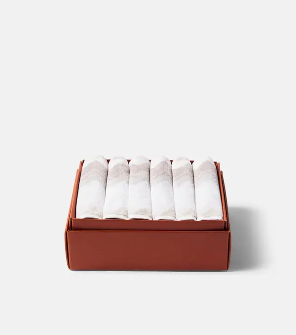 Missoni Giacomo Set Of 6 Cotton Terry Face Towels - Beige