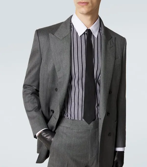 TOM FORD Leather Tie - Black