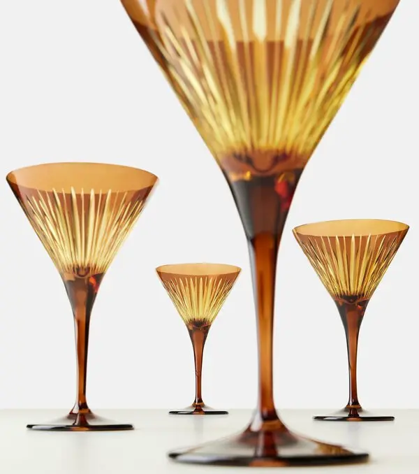L'Objet Prism Set Of 4 Martini Glasses - Orange