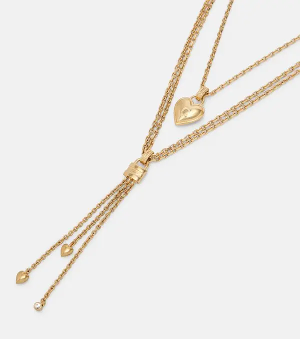 Chloé Layered Lock And Heart Necklace - Gold