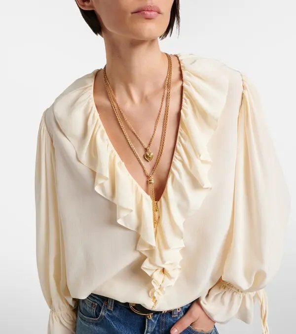 Chloé Layered Lock And Heart Necklace - Gold