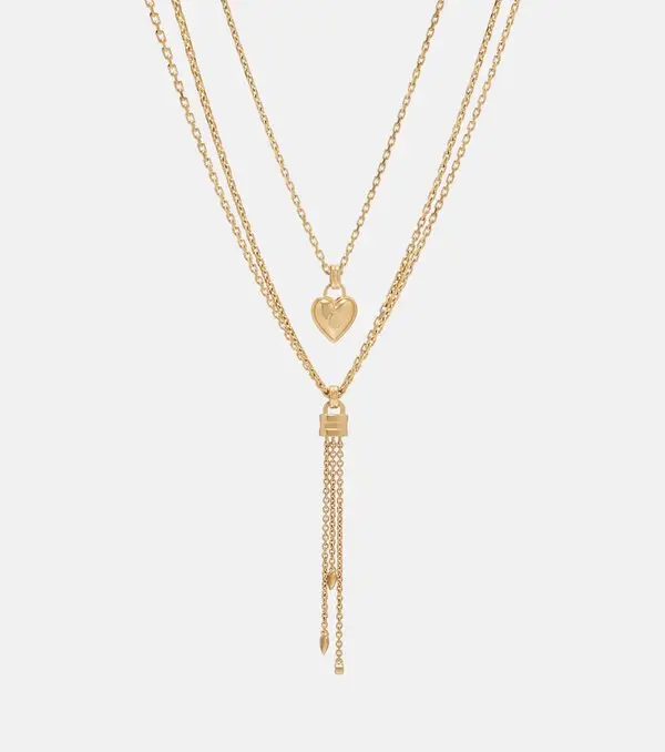 Chloé Layered Lock And Heart Necklace - Gold