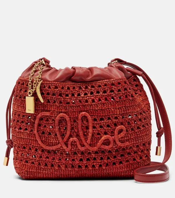 Chloé Raffia Shoulder Bag - Red