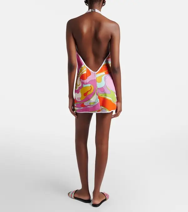 Emilio Pucci Orchidee Cotton-blend Terry Mini Dress
