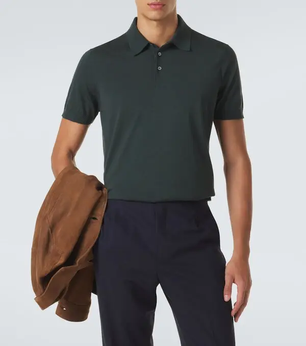Dunhill Cotton And Silk Polo Sweater