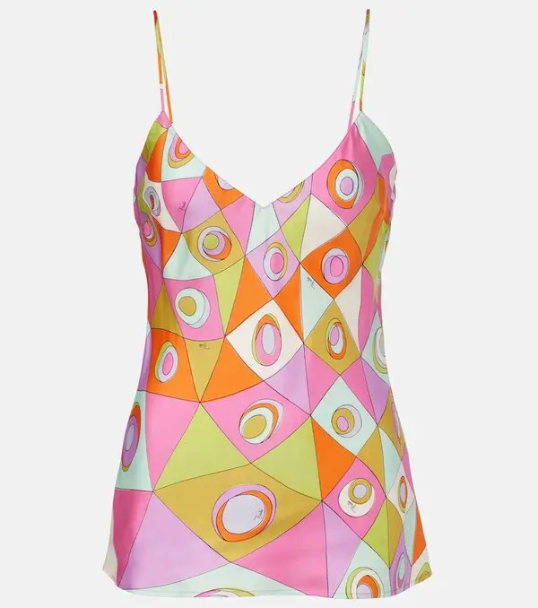 Emilio Pucci Occhi Silk Twill Camisole - Multicoloured