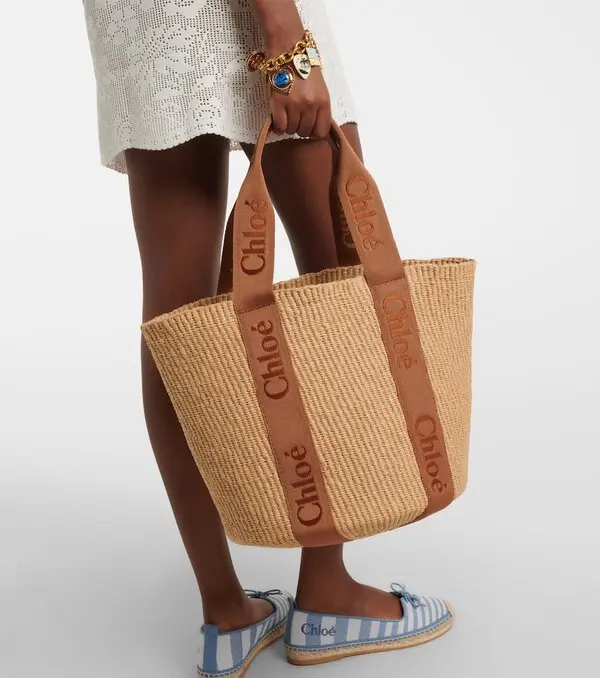 Chloé Woody Large Raffia Basket Bag