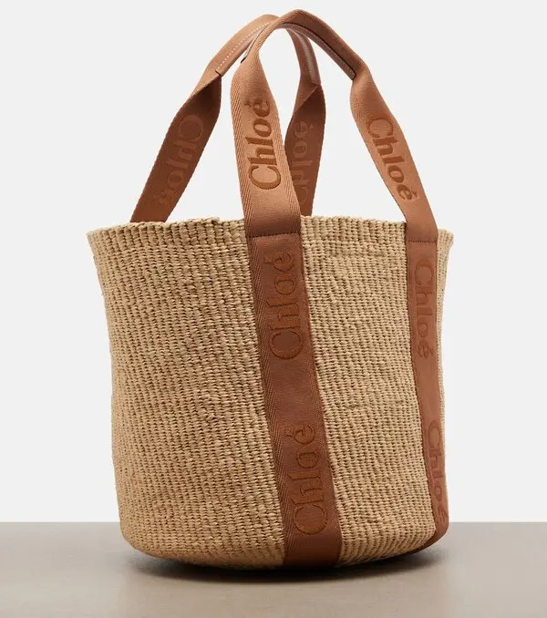 Chloé Woody Large Raffia Basket Bag