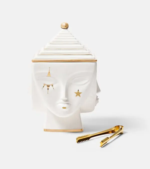 Jonathan Adler Masquerade Porcelain Ice Bucket - White