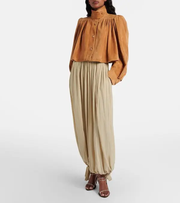 Chloé Zia Embellished Metallic Leather Sandals