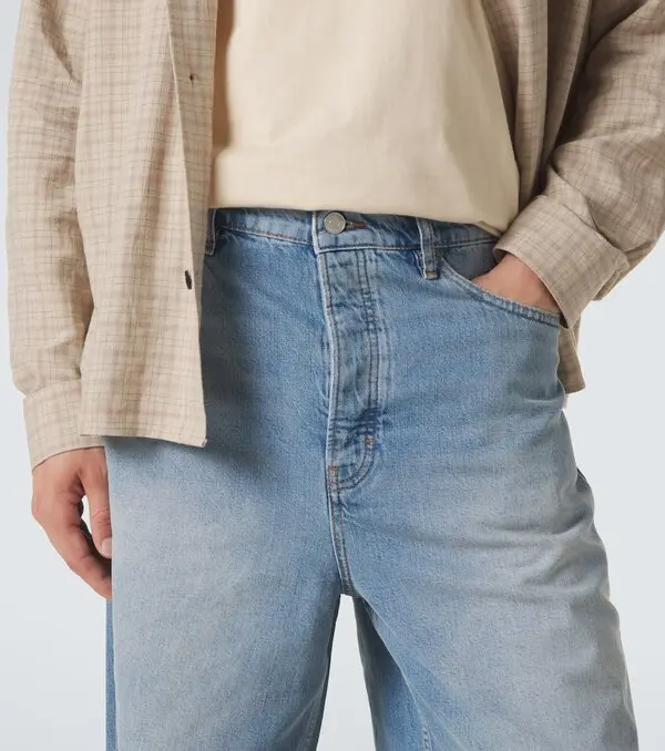 FRAME Distressed Denim Bermuda Shorts