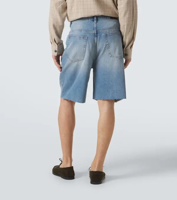 FRAME Distressed Denim Bermuda Shorts