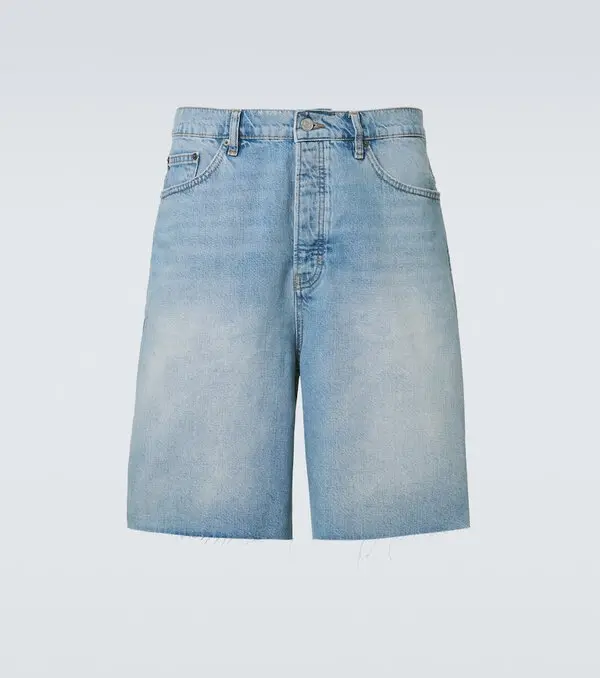FRAME Distressed Denim Shorts - Blue