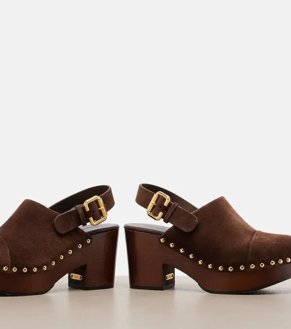 Chloé Jeannette Suede Clogs