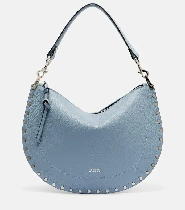Isabel Marant Étoile Oskan Studded Leather Shoulder Bag - Blue
