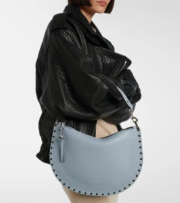 Isabel Marant Étoile Oskan Studded Leather Shoulder Bag - Blue