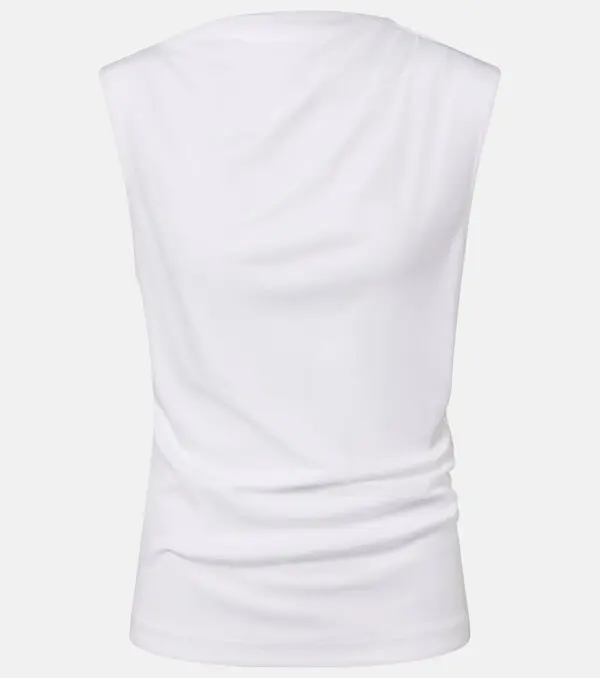 Vince Draped Cotton Jersey Top - White