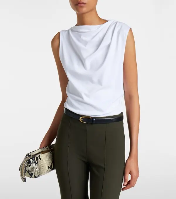 Vince Draped Cotton Jersey Top