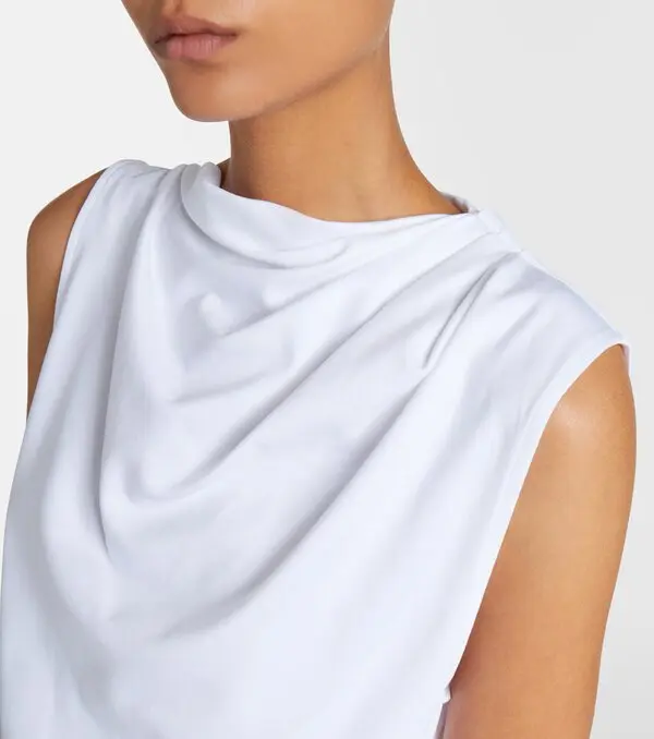 Vince Draped Cotton Jersey Top