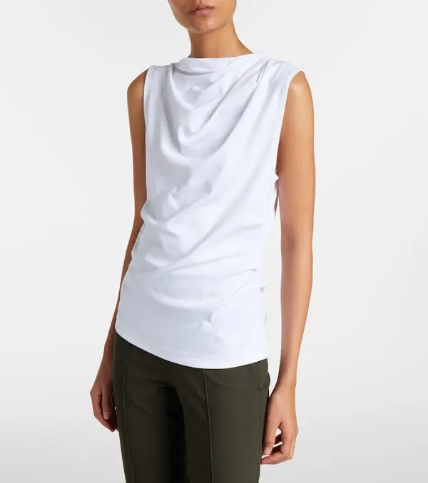 Vince Draped Cotton Jersey Top