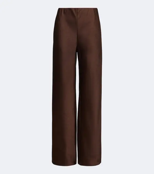 Vince Colette Satin Wide-leg Pants - Brown