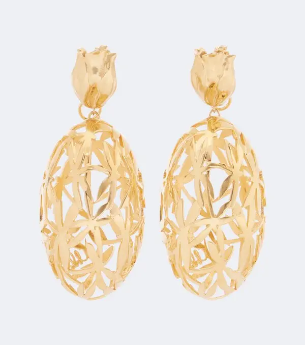 Chloé Brass Drop Earrings - Gold