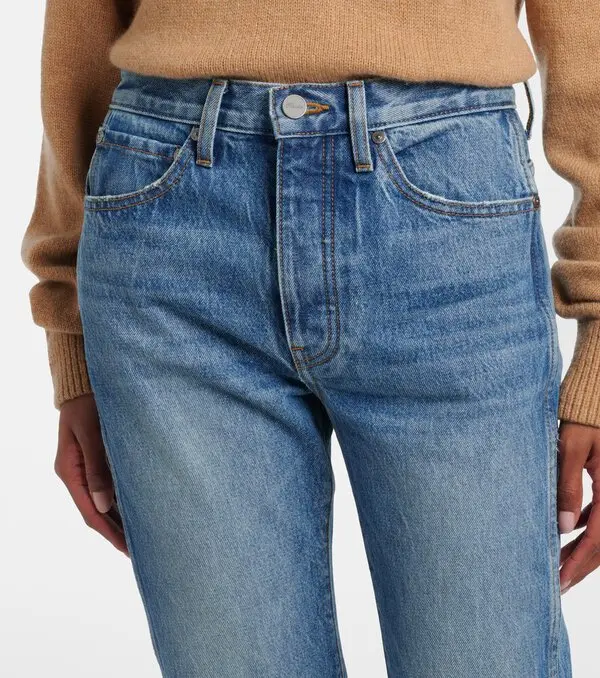 Khaite Finley Cropped Straight Jeans - Blue