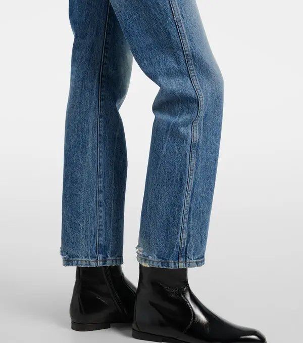 Khaite Finley Cropped Straight Jeans - Blue