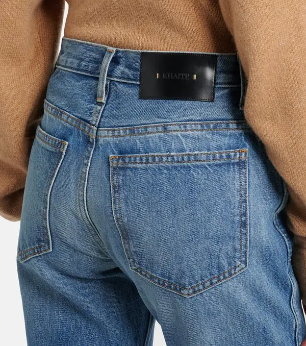 Khaite Finley Cropped Straight Jeans - Blue