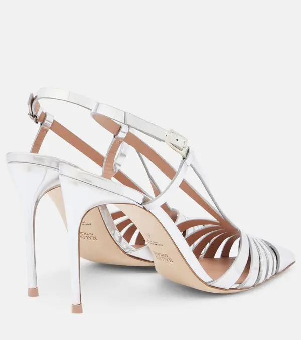 MALONE SOULIERS Janette Metallic Leather Slingback Pumps