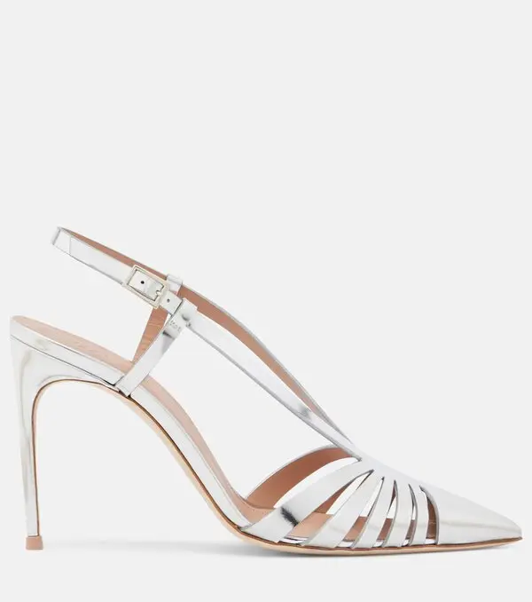 MALONE SOULIERS Janette Metallic Leather Slingback Pumps