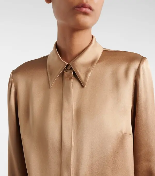 Gabriela Hearst Silk Satin Shirt - Beige