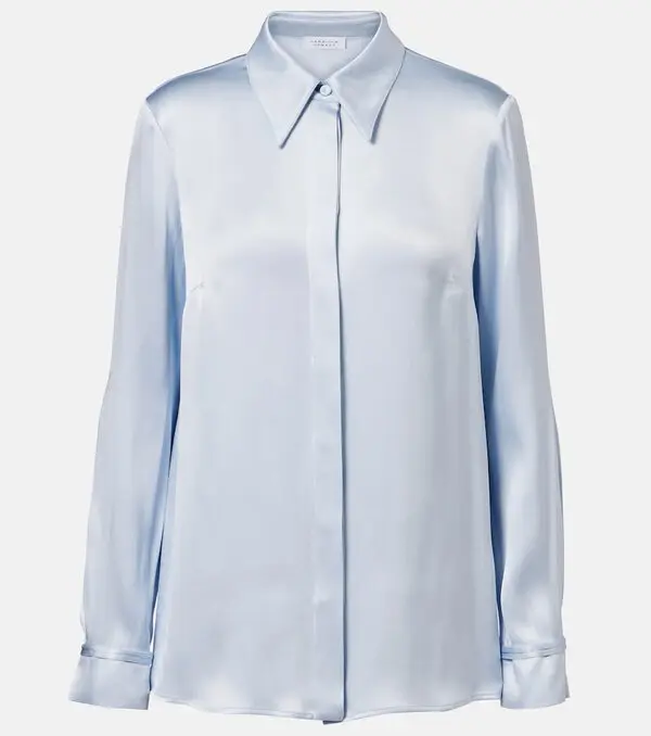 Gabriela Hearst Silk Satin Shirt - Blue