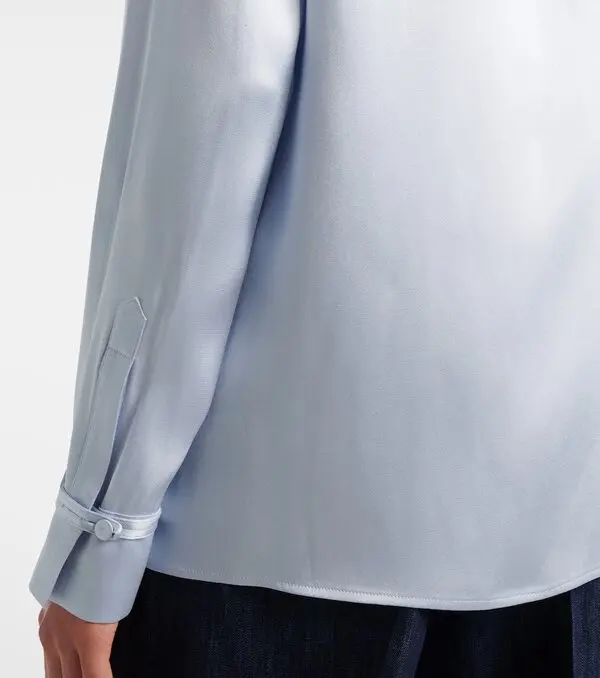 Gabriela Hearst Silk Satin Shirt - Blue