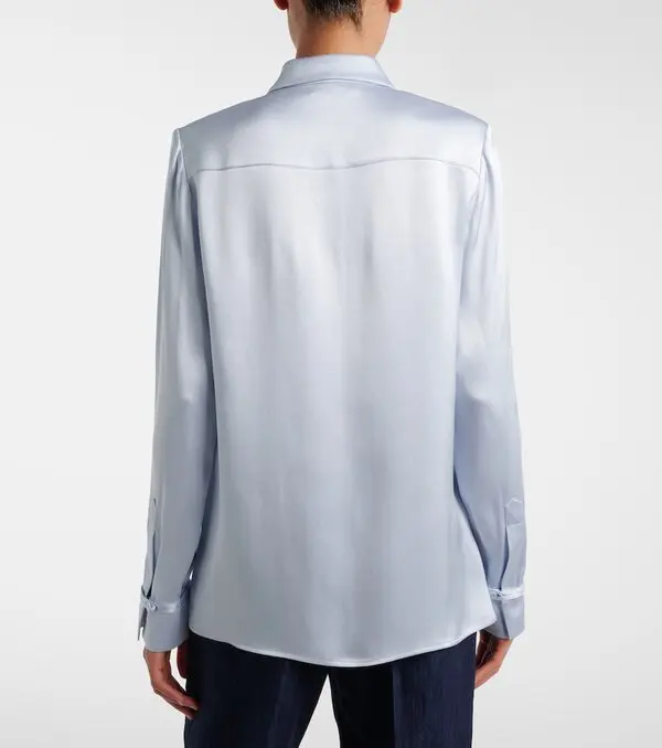 Gabriela Hearst Silk Satin Shirt - Blue